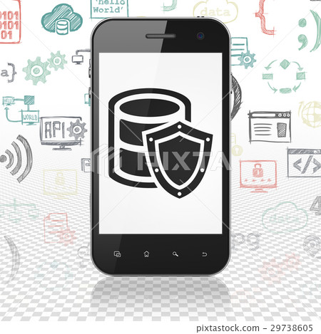 Database concept: Smartphone with Database With - Stock Illustration ...