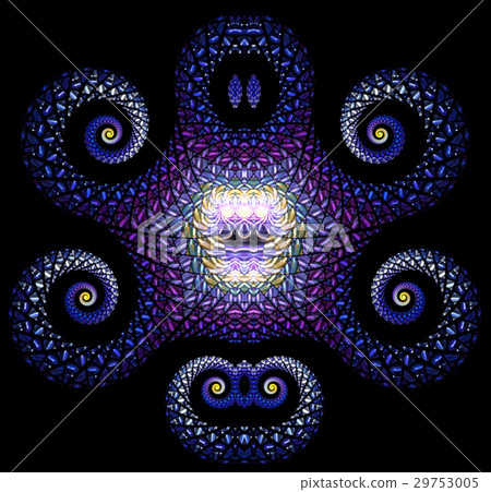 Brilliant fractal pattern resembling ice octopus-插圖素材 [29753005] - PIXTA圖庫