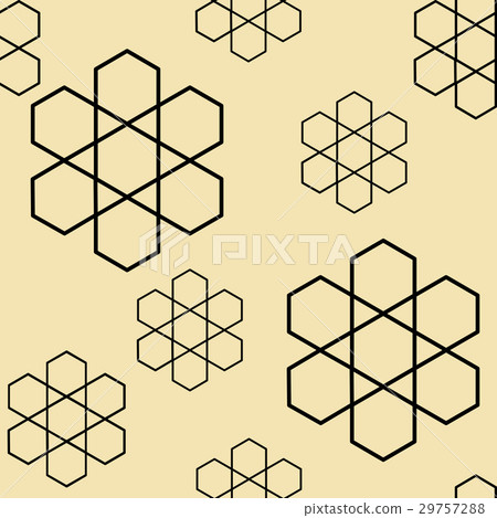 hexagon flowers pattern seamless vector - Stock Illustration [29757288 ...