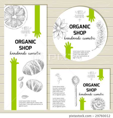 Vector ready design template for organic cosmetic - Stock Illustration ...