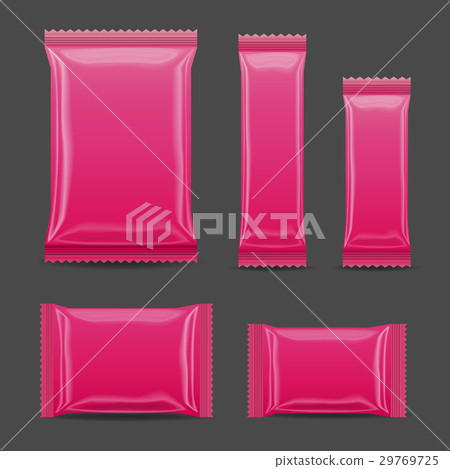 pink Blank Foil Food Snack pack For Chips - Stock Illustration ...