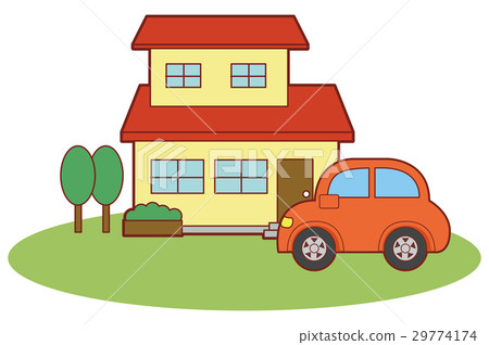 My home and my car illustration - Stock Illustration [29774174] - PIXTA
