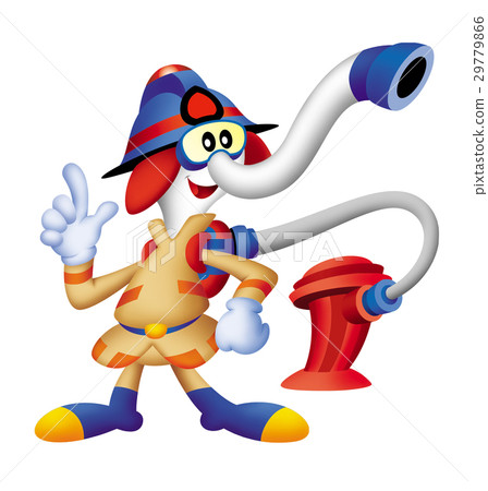 Cyber firefighter, rescue mission character - Stock Illustration ...
