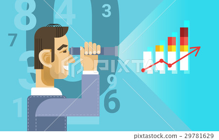Arab Business Man Looking Binocular To Finance - Stock Illustration ...