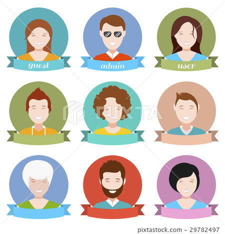Set of avatar flat design - Stock Illustration [29782497] - PIXTA