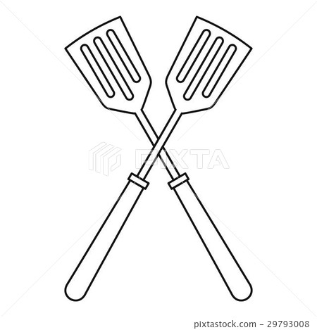 Metal spatulas icon, outline style - Stock Illustration [29793008] - PIXTA