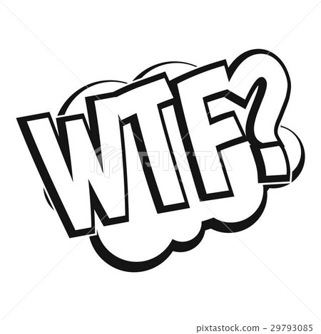 WTF, comic book bubble text icon, simple style - Stock Illustration ...
