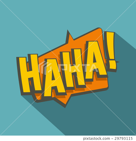 HAHA, comic text speech bubble icon, flat style - Stock Illustration ...