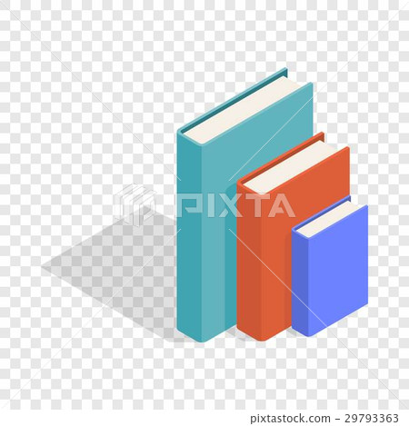 Three books standing vertically isometric icon - Stock Illustration ...