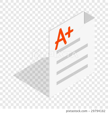 Perfect grade on a paper test isometric icon - Stock Illustration ...