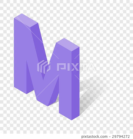 M letter in isometric 3d style with shadow - Stock Illustration ...