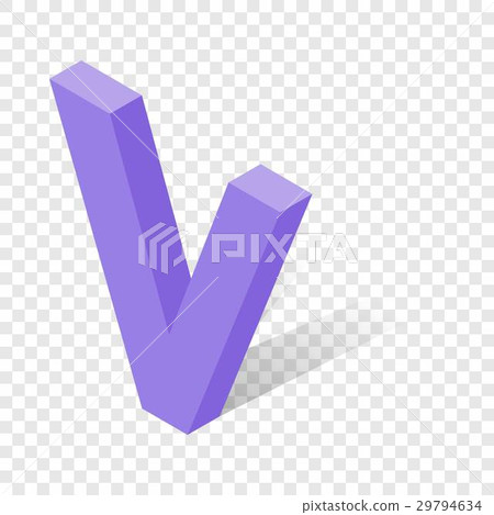 V letter in isometric 3d style with shadow - Stock Illustration ...