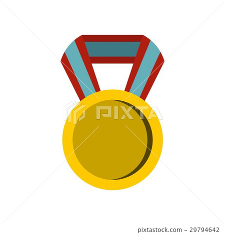 Round medal icon, flat style - Stock Illustration [29794642] - PIXTA
