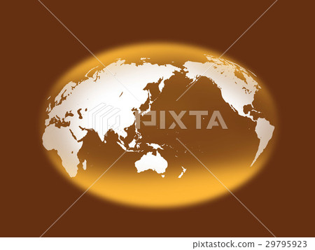 Globe Earth world map oval shape - Stock Illustration [29795923] - PIXTA