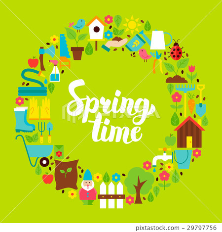 Spring Time Flat Circle - Stock Illustration [29797756] - PIXTA