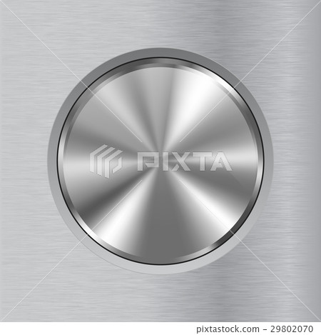 Round metal button on brushed background - Stock Illustration [29802070 ...