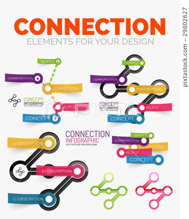 Vector diagram elements set of connection concept - Stock Illustration ...