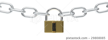 3d illustration of padlock with code. - Stock Illustration [29808085 ...