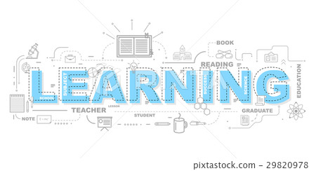 Design Concept Of Word LEARNING Website Banner. - Stock Illustration ...