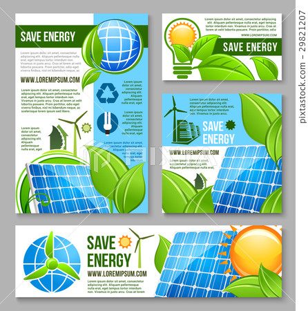 Save energy business banner template design - Stock Illustration ...