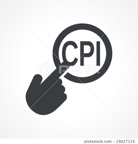 Hand presses the button with text "CPI" - Stock Illustration [29827119 ...