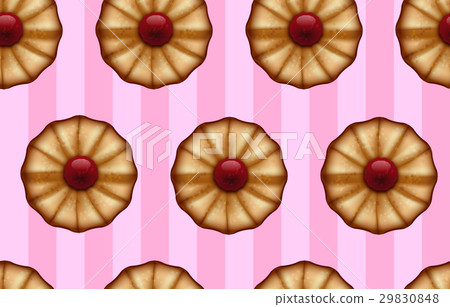 Cookies on striped pink seamless background - Stock Illustration ...