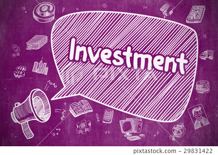 Investment - Hand Drawn Illustration on Purple - Stock Illustration ...