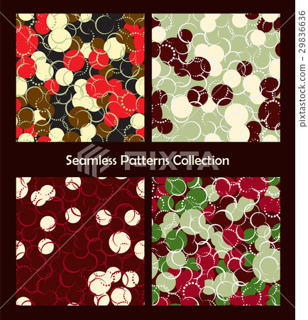 Seamless patterns collection Red green - Stock Illustration [29836636 ...