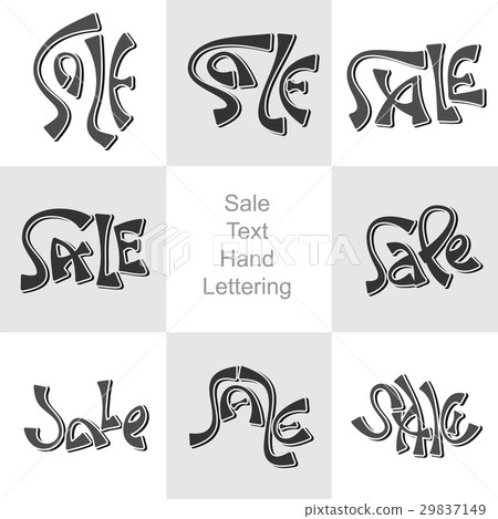 Sale hand lettering set discount price promo text - Stock Illustration ...