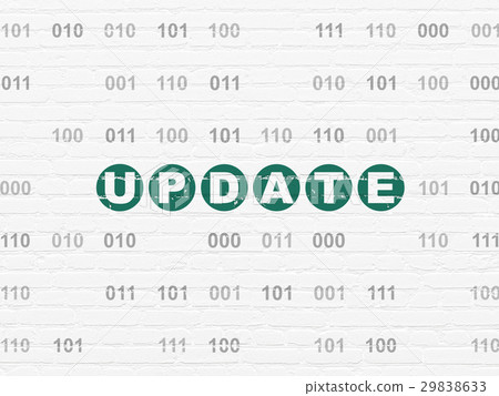 Web design concept: Update on wall background - Stock Illustration ...