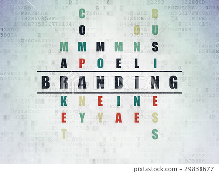Advertising concept: Branding in Crossword Puzzle - Stock Illustration ...