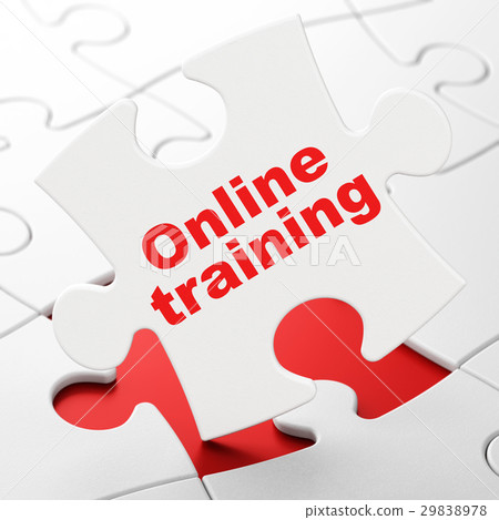 Learning concept: Online Training on puzzle - Stock Illustration ...