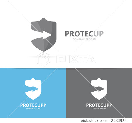 Vector of shield and arrow up logo combination - Stock Illustration ...