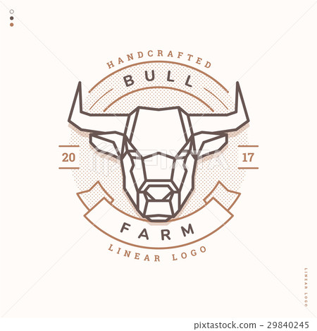 bull farm linear logo - Stock Illustration [29840245] - PIXTA