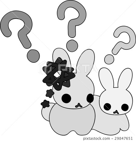 Cute rabbit and doubt - Stock Illustration [29847651] - PIXTA