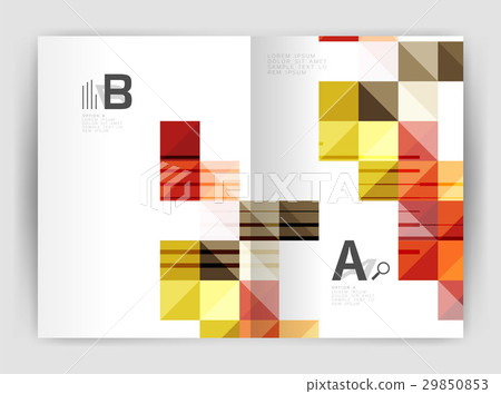 Vector square leaflet, business a4 print template - Stock Illustration ...
