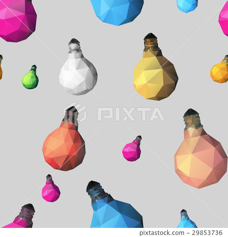 low poly light bulb. Seamless pattern - Stock Illustration [29853736 ...