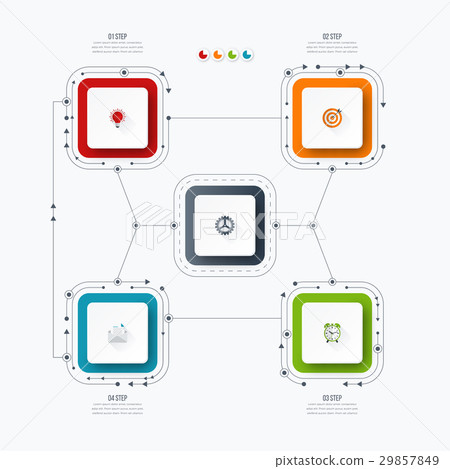 Infographics template four options with square - Stock Illustration ...