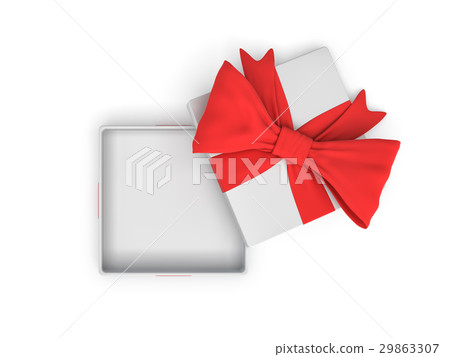 3d rendering of a white square opened gift box - Stock Illustration ...