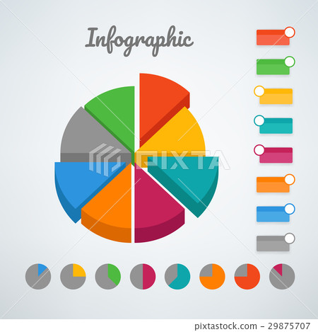 Color pie chart infographic vector template - Stock Illustration ...