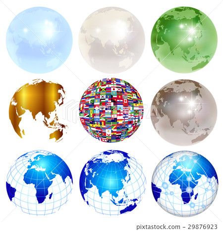 Earth World Flag Icon - Stock Illustration [29876923] - PIXTA