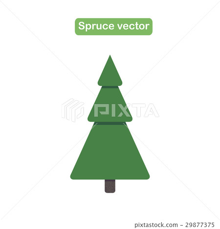 Spruce tree with snow icon in a flat design. - Stock Illustration ...