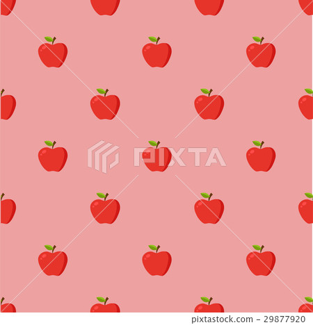 Red apples pattern seamless - Stock Illustration [29877920] - PIXTA