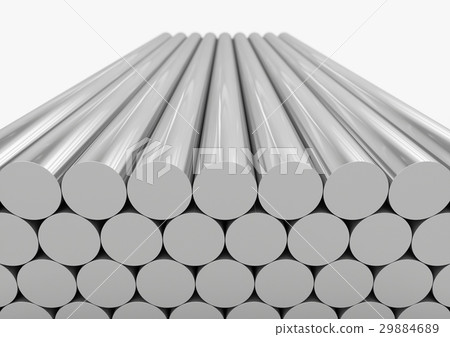3D Rendering Metal Rods isolated on white - Stock Illustration ...