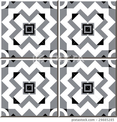 Ceramic tile pattern of gray square cross geometry - Stock Illustration ...