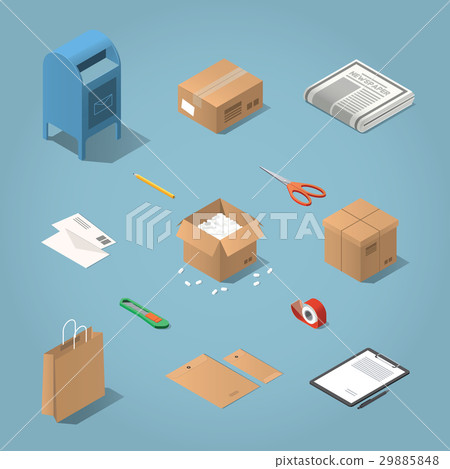 Isometric postal delivery illustration - Stock Illustration [29885848 ...