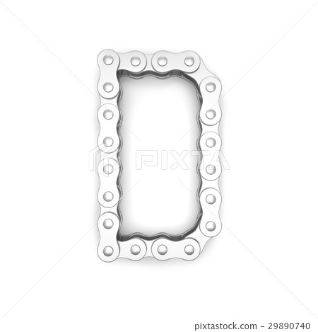 Alphabet made from Bicycle chain, letter D. - Stock Illustration ...