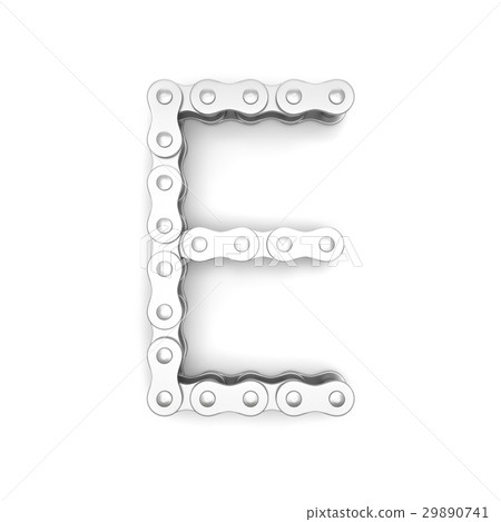 Alphabet made from Bicycle chain, letter E. - Stock Illustration ...