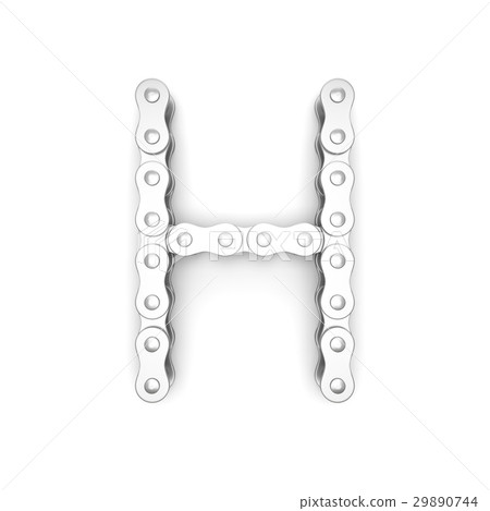 Alphabet made from Bicycle chain, letter H. - Stock Illustration ...