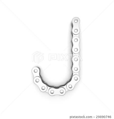 Alphabet made from Bicycle chain, letter J. - Stock Illustration ...